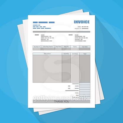 unfill paper invoice form. tax. receipt. bill. (547215304) 일러스트, 무료 ...