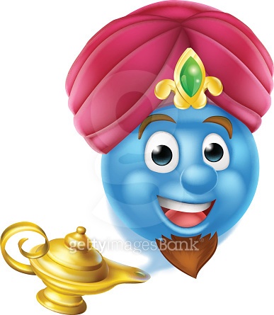 Genie Emoticon Emoji and Lamp (520126690) 일러스트, 무료 일러스트 - 게티이미지뱅크