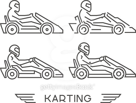 Line go kart symbol. Vector karting logo. (518328734) - 게티이미지뱅크
