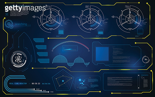 abstract HUD interface UI smart intelligence computer monitor template ...