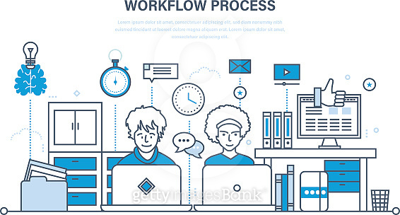 Workflow, workplace, environment, software and hardware, thought ...