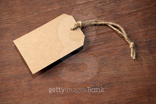 brown paper price tag with burlap rope 이미지 (578104974) - 게티이미지뱅크