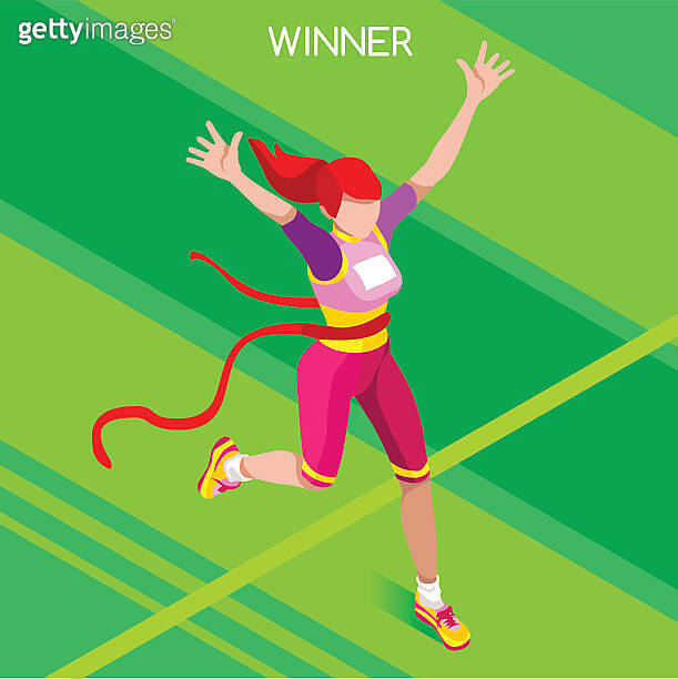 Running Winner Isometric Athlete Winning Runner Sport Concept ...