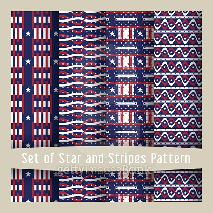 Set of star & striped patterns American Flag style (532558522) 일러스트, 무료 ...