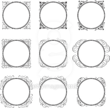 Circle corner ornamental frames (601022846) - 게티이미지뱅크