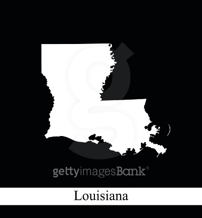 Louisiana map outline vector printable in black and white background ...