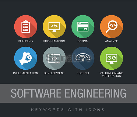 Software Engineering keywords with icons 이미지 (614734808) - 게티이미지뱅크