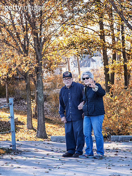 USA WWII Military War Veteran Father and Daughter Waving 이미지 (629815776 ...