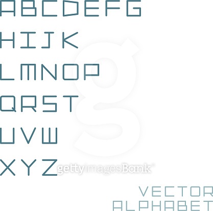 vector simple alphabet made of straight lines 이미지 (511458082) - 게티이미지뱅크