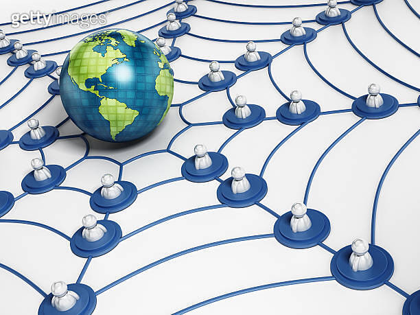 Global communications concept with spider web shape 이미지 (525341883 ...