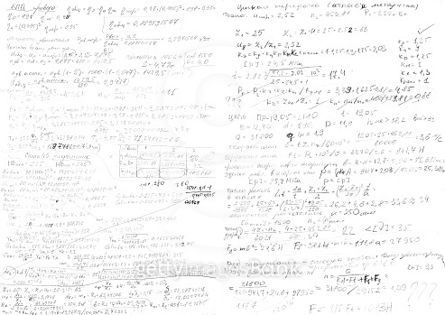 Handwritten page of draft calculations 이미지 (510583874) - 게티이미지뱅크