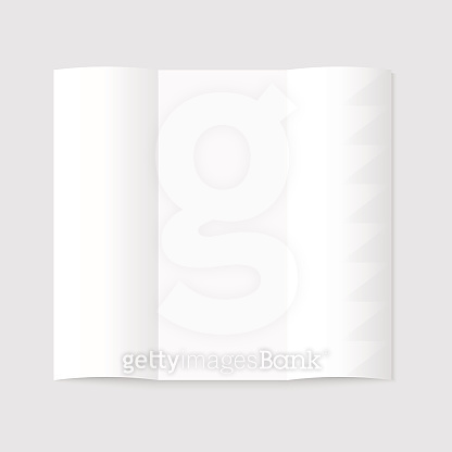 Blank white tri-fold paper brochure on gray background with shad 이미지 ...
