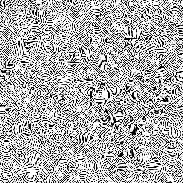 Seamless vector hand drawn maze from curved lines. 이미지 (545284264) - 게티 ...