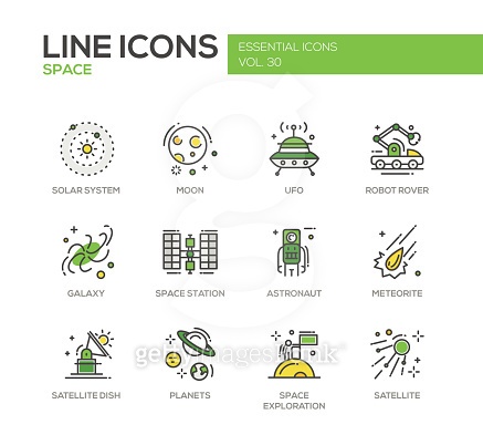The Space - line design icons set 이미지 (545573788) - 게티이미지뱅크