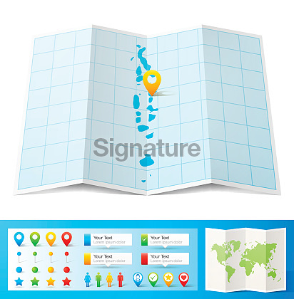 Maldives Map with location pins isolated on white Background (503560198 ...