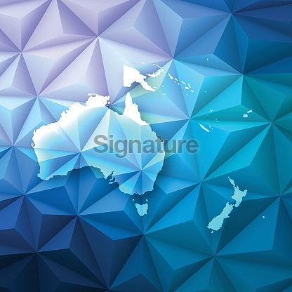 Oceania on Abstract Polygonal Background - Low Poly, Geometric ...