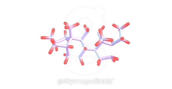3D illustration of Pregnane molecular structure isolated on white ...