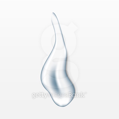 Realistic pure transparent water drop with shadow on gray background ...