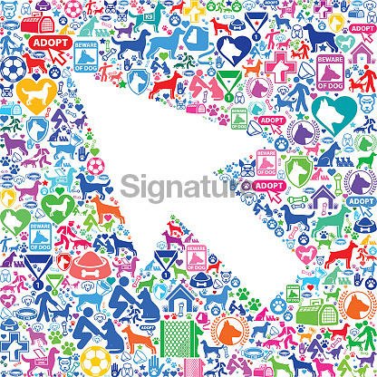 Computer Mouse Dog and Canine Pet Colorful Icon Pattern (577344340 ...