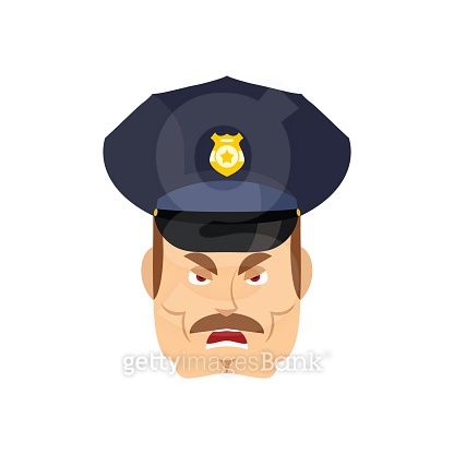 Angry policeman. wrathful Cop. Aggressive officer police 이미지 (580106614 ...