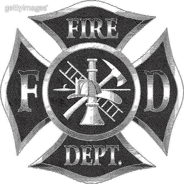 Fire Department Cross Silver Engraving (503280000) 일러스트, 무료 일러스트 - 게티이미지뱅크