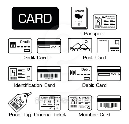 Set of electronic cards and other cards . (680021862) 일러스트, 무료 일러스트 ...