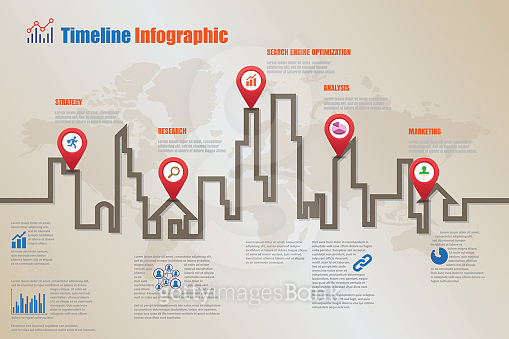 City Timeline Infographic, Vector Illustration 이미지 (655352752) - 게티이미지뱅크