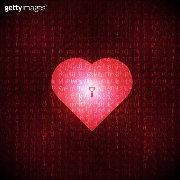 Heart Lock abstract red futuristic english code abstract vector ...
