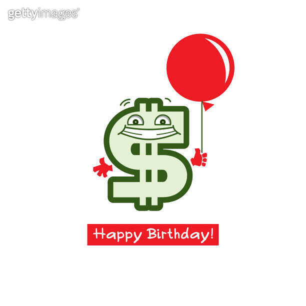 Dollar sign with face. Concept of congratulations - icon with a ...