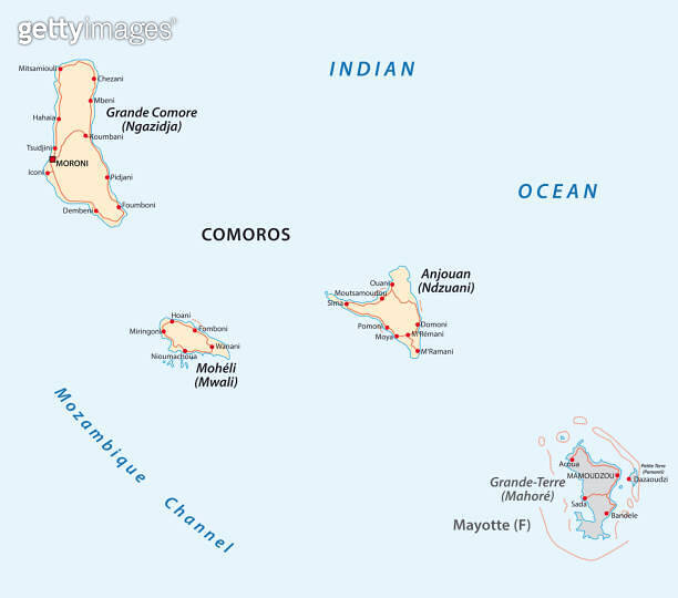 comoros map 이미지 (888069558) - 게티이미지뱅크