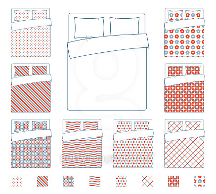 Linen and bedding, duvet vector textile patterns template 이미지 ...