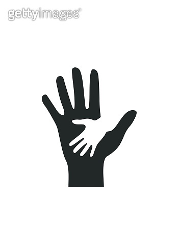Caring helping hands icon isolated on white background. Concept of help ...