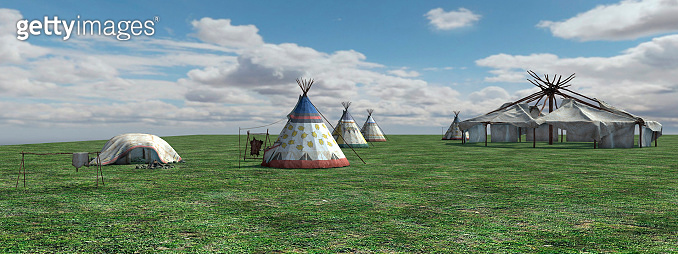 3D rendering native American village 이미지 (864291294) - 게티이미지뱅크
