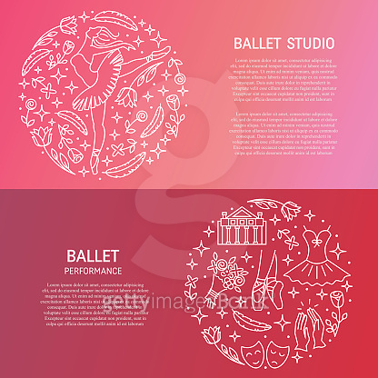 Ballet banners with circle emblem (658839404) - 게티이미지뱅크