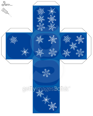 Snow flake dice template - do it yourself model of a cube with ...