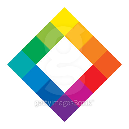 Twelve unique color hues of color wheel, square shape 이미지 (681740340 ...