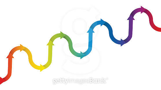 Gradual upward trend graph - symbolic figure for increase and growth ...