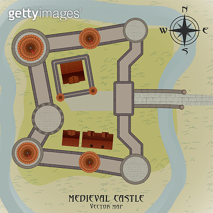 Medieval Castle Map (869433588) 일러스트, 무료 일러스트, 아이콘, 무료 아이콘 - 게티이미지뱅크