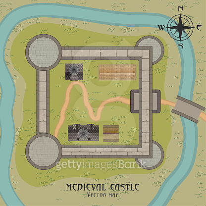 Medieval Castle Map (865832036) 일러스트, 무료 일러스트, 아이콘, 무료 아이콘 - 게티이미지뱅크