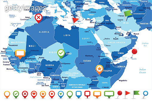 North Africa Map - Spot Label - curves 10 (851904786) 일러스트, 무료 일러스트 ...