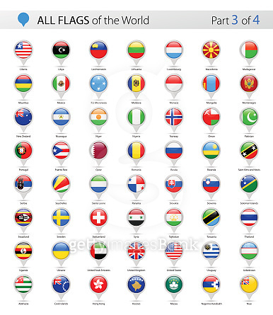 All World Vector Round Flag Pins - Collection 이미지 (639930644) - 게티이미지뱅크