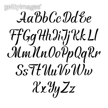 Handwritten vector aphabet. Hand drawn lettering font. Brush script ...