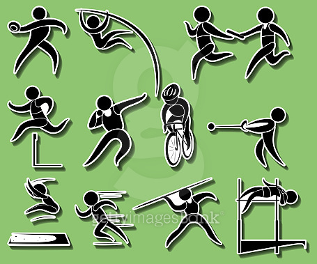 Sport icons for different types of track and field events 이미지 ...