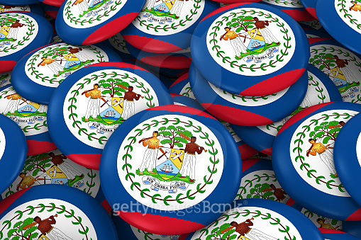 Belize Badges Background - Pile of Belizean Flag Buttons 3D ...