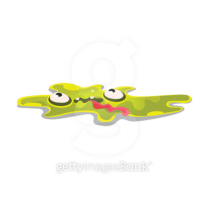 Cute cartoon slick monster. Funny bright jelly character vector ...