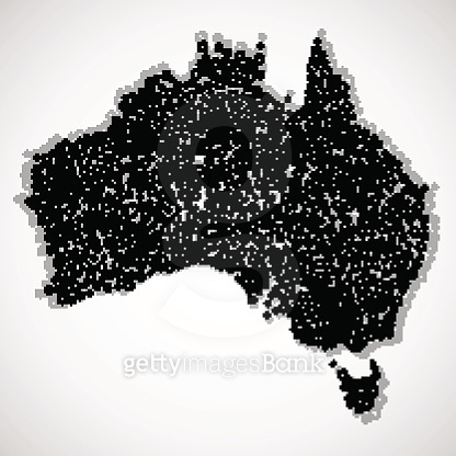 Abstract map of Australia with circles 이미지 (686657516) - 게티이미지뱅크