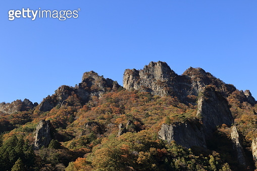 Mount Myogi with autumn color in Gunma prefecture, Japan 이미지 (894069072 ...
