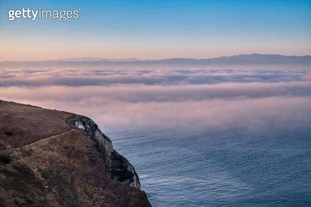 Looking Acrooss Marine Layer Fog to Mainland From Santa Cruz Island ...