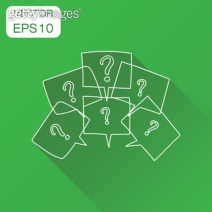 Question marks in thought bubbles icon. Business concept question ...