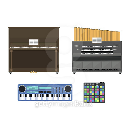 Keyboard musical instruments vector illustration 이미지 (641955700) - 게티이미지뱅크